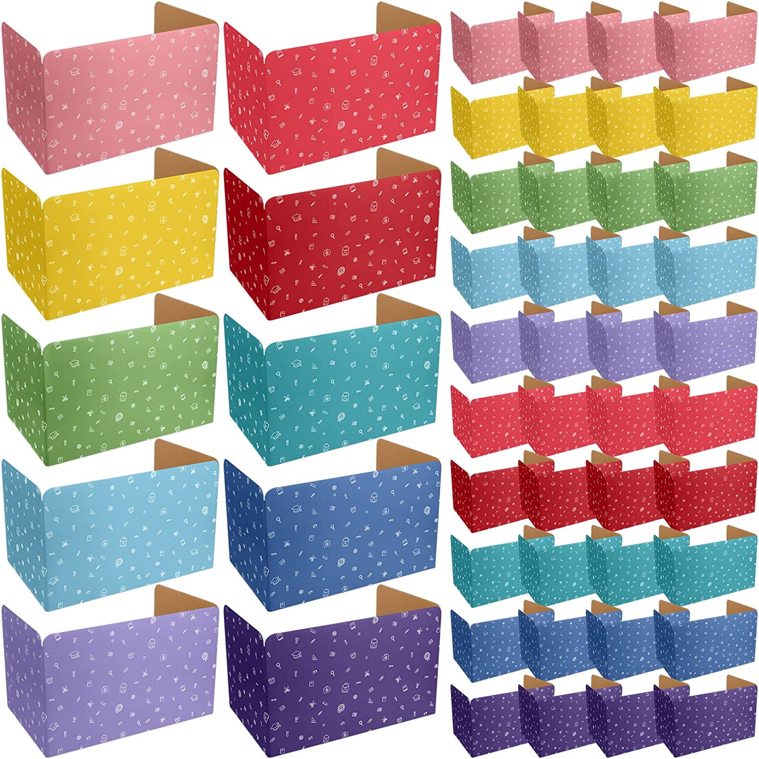 50 Pieces Privacy Boards for Student Desks Colored Classroom Desk ...