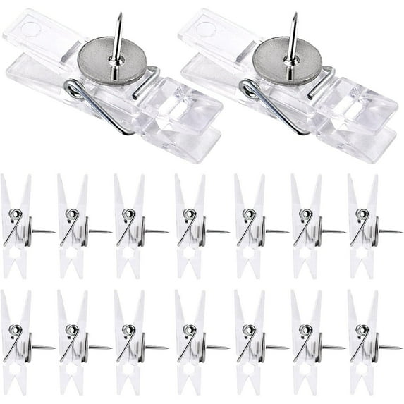 50 Pieces Push Pin Clips Plastic Push Pins Photo Clips Decorative Pins ...