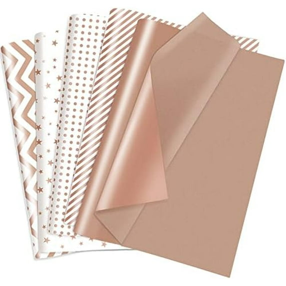 50 Pieces Rose Gold Tissue Paper 20x28inch, Metallic Gift Tissue Paper ...