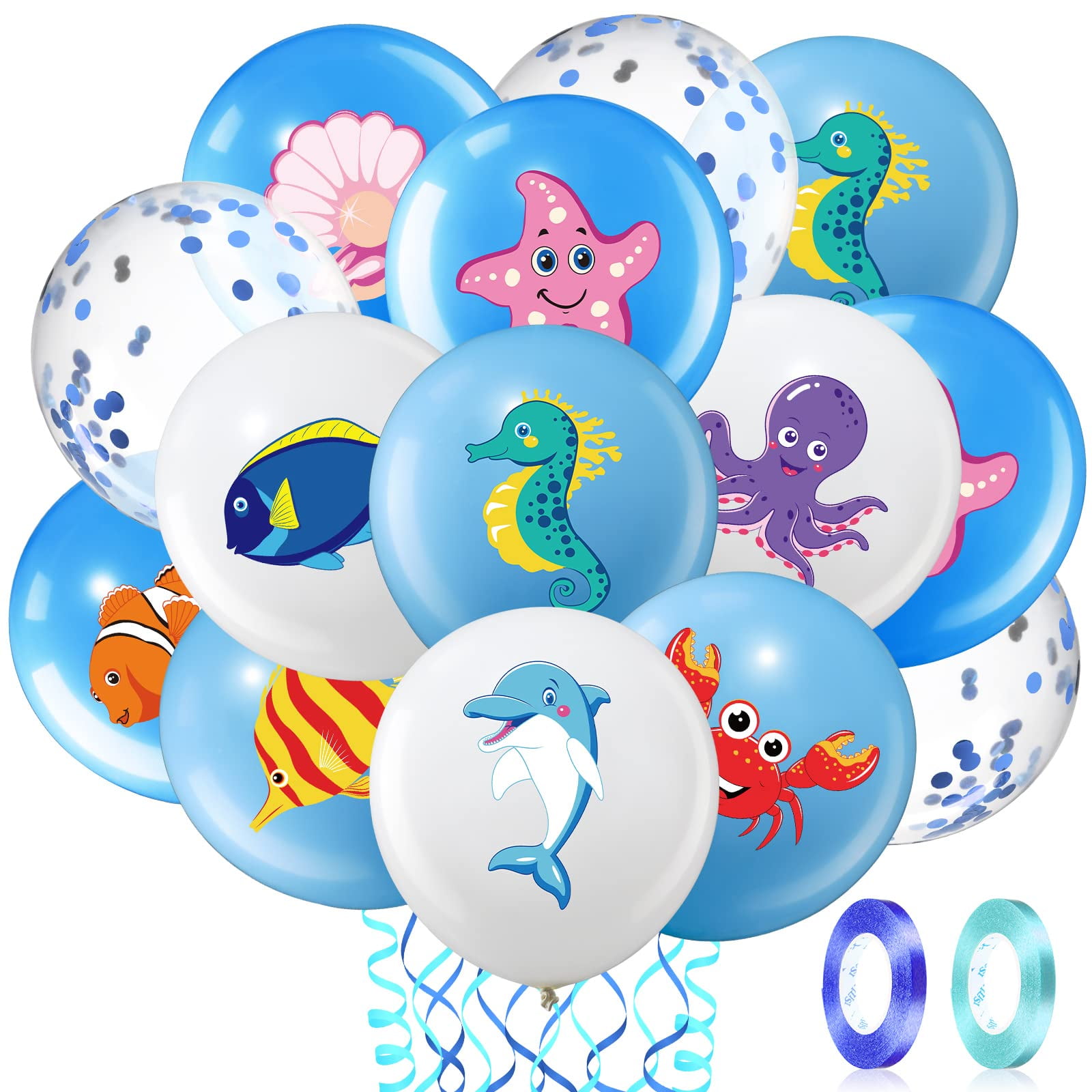 50 Pieces Sea Animals Balloons Party Decorations, Under the Sea ...
