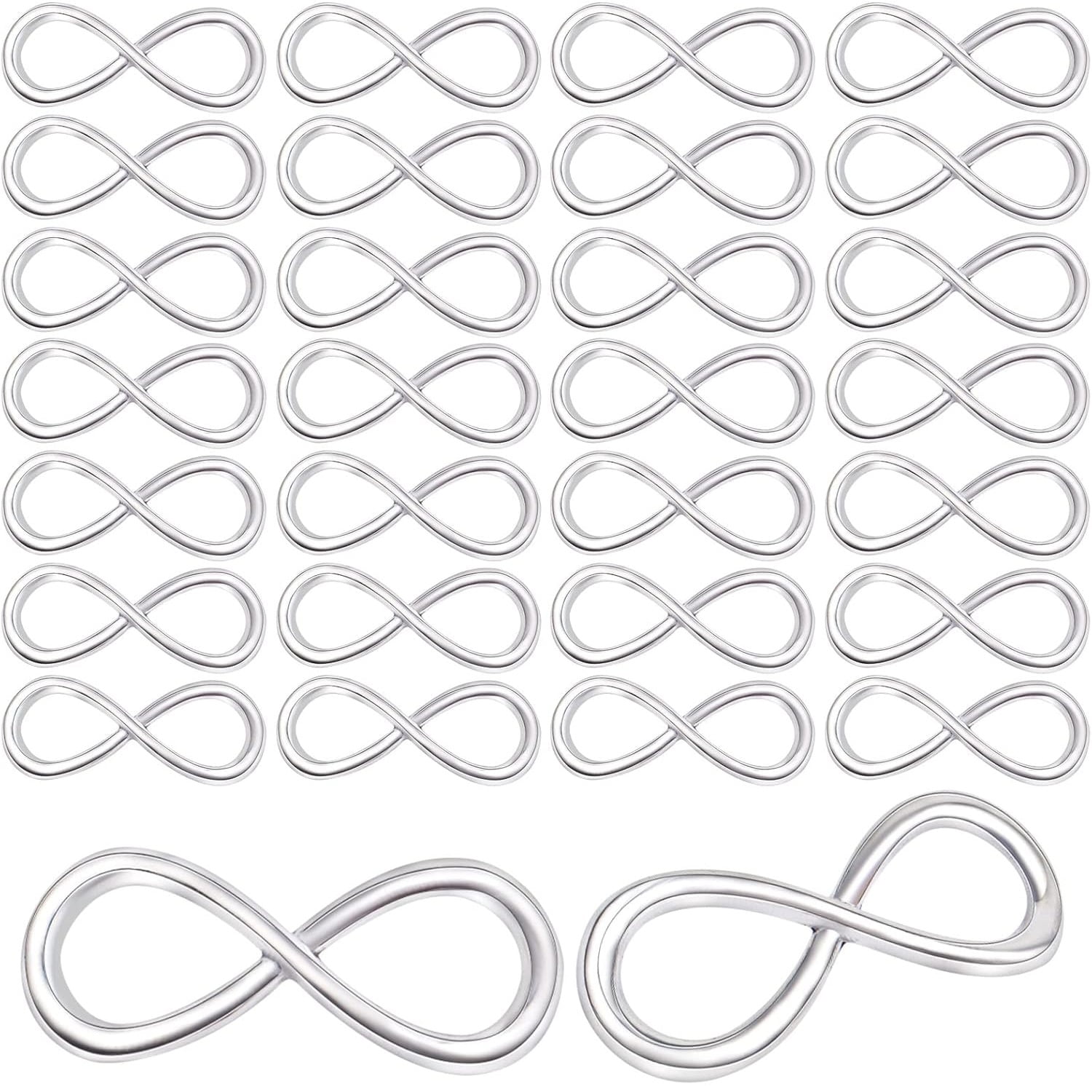 50 Pieces Silver Infinity Symbol Connector Charms Alloy Infinity ...