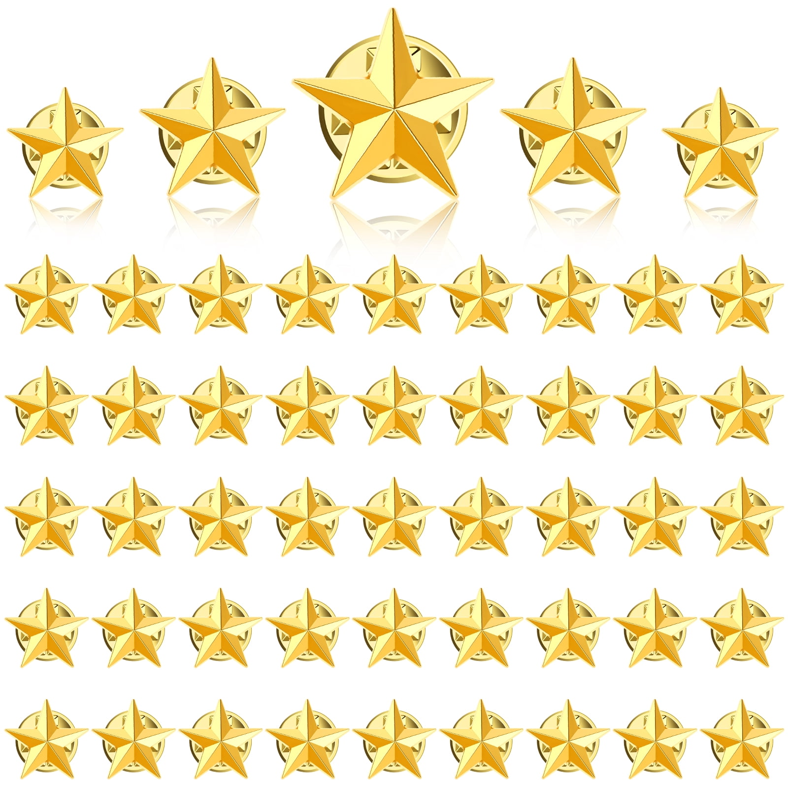 50 Pieces Star Badge Lapel Pin 4th of July Memorial Day Veterans Day ...
