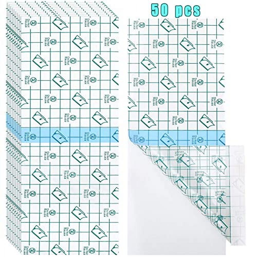 50 Pieces Transparent Tegaderm Clear Adhesive Bandage Stretch Large ...
