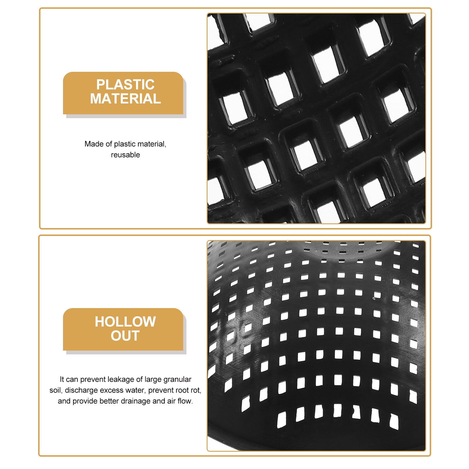 50 Pieces Upgraded Cone Flower Pot Hole Mesh Pad DIY Planter Bottom ...