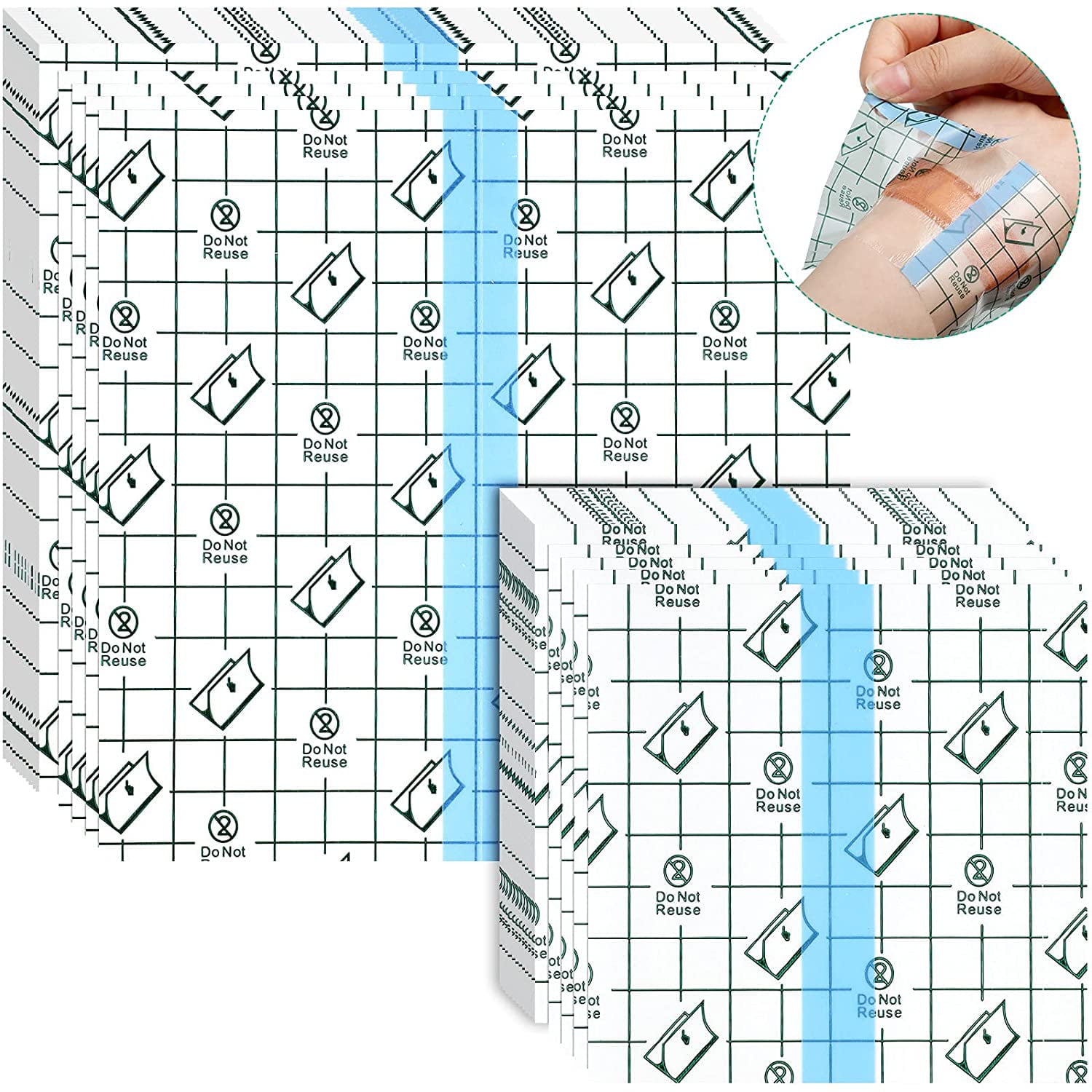 50 Pieces Waterproof Shower Patch Adhesive Bandage Transparent Stretch ...