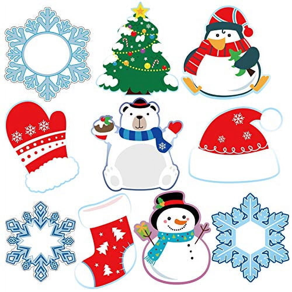 50 Pieces Winter Cutouts Snowflake Penguin Snowman Classroom Decoration ...