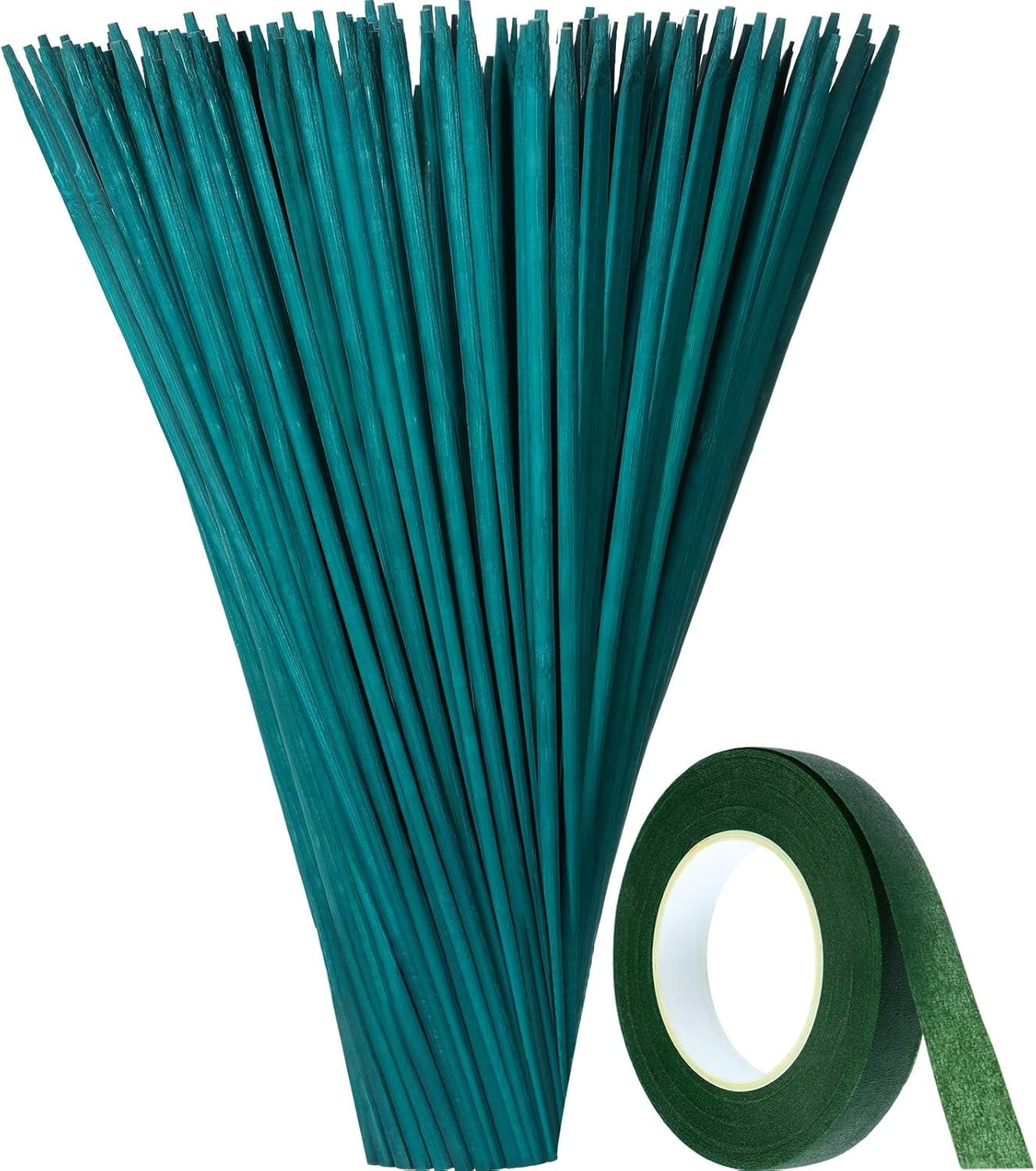 50 Pieces Wood Plant Stake Floral Sticks Support 13.8 Inch Green Garden ...