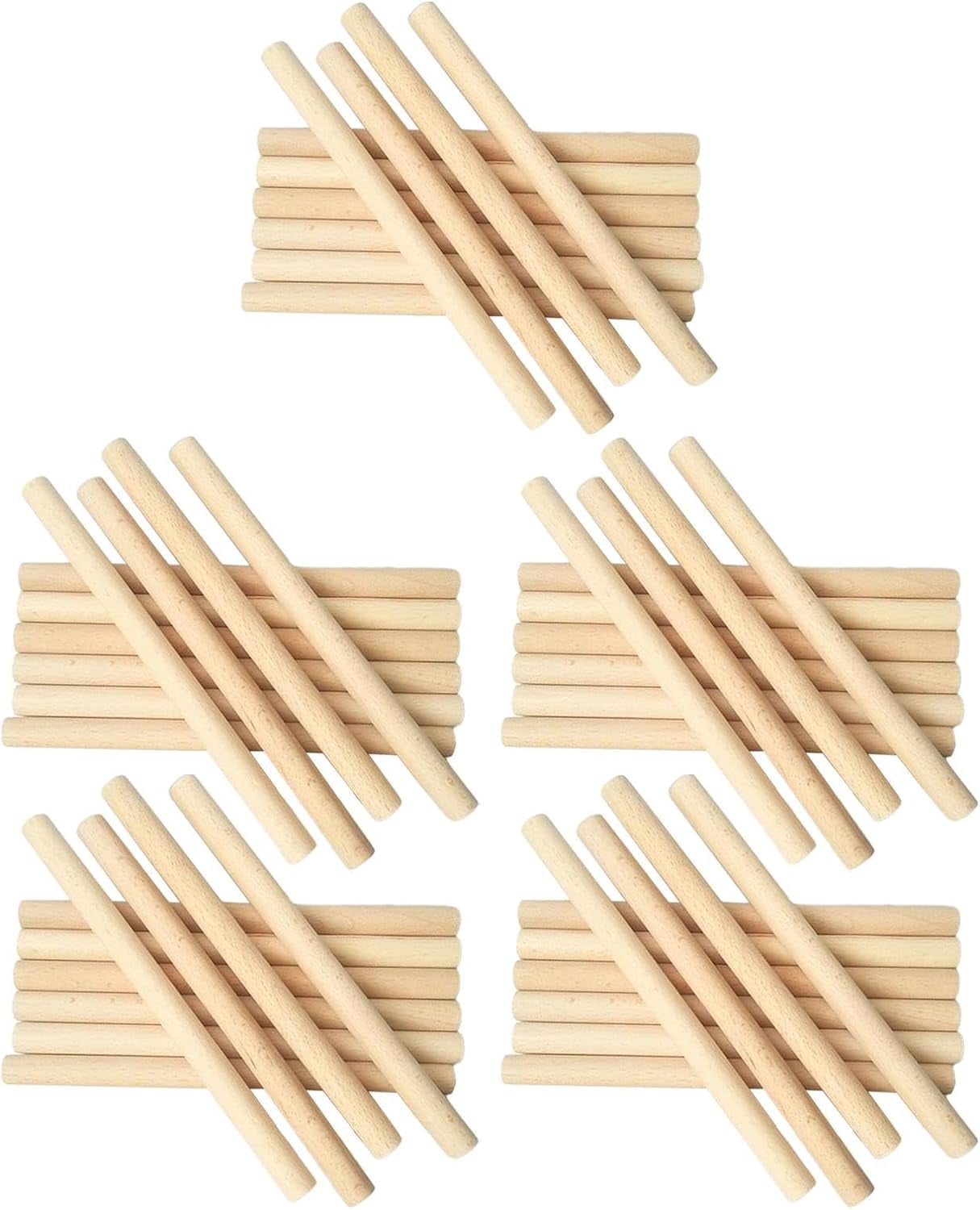 50 Pieces Wooden Dowel Rods Wood Crafts Sticks Unfinished Hardwood ...
