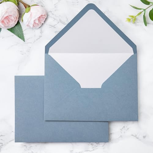 50 Pieces/lot A7 Envelopes, 5.25 X 7.25'' Matte Dusty Blue Envelopes ...