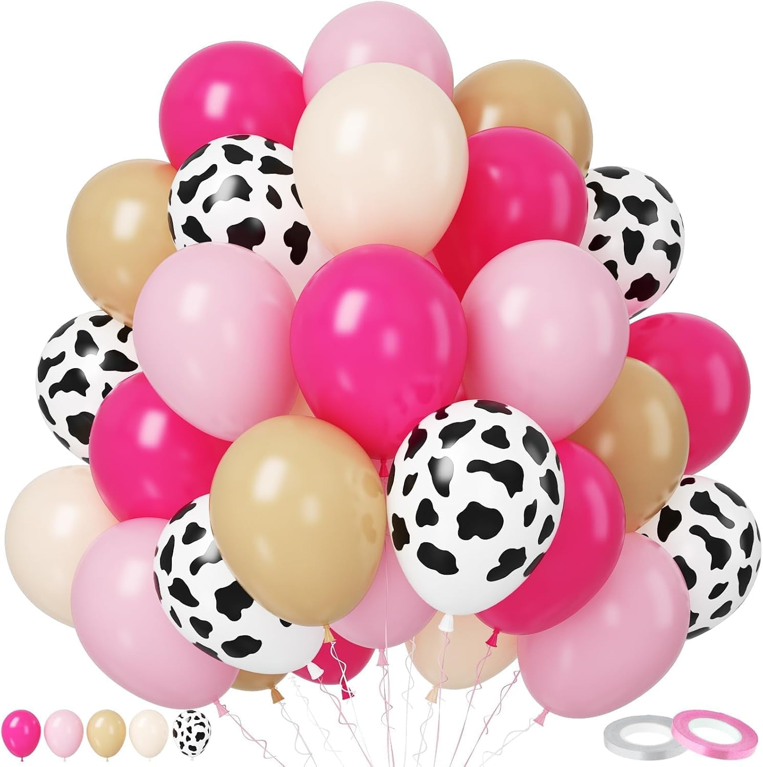 50 Pink and Champagne Gold Balloons, 12 Inch Pink, Pink, Apricot ...