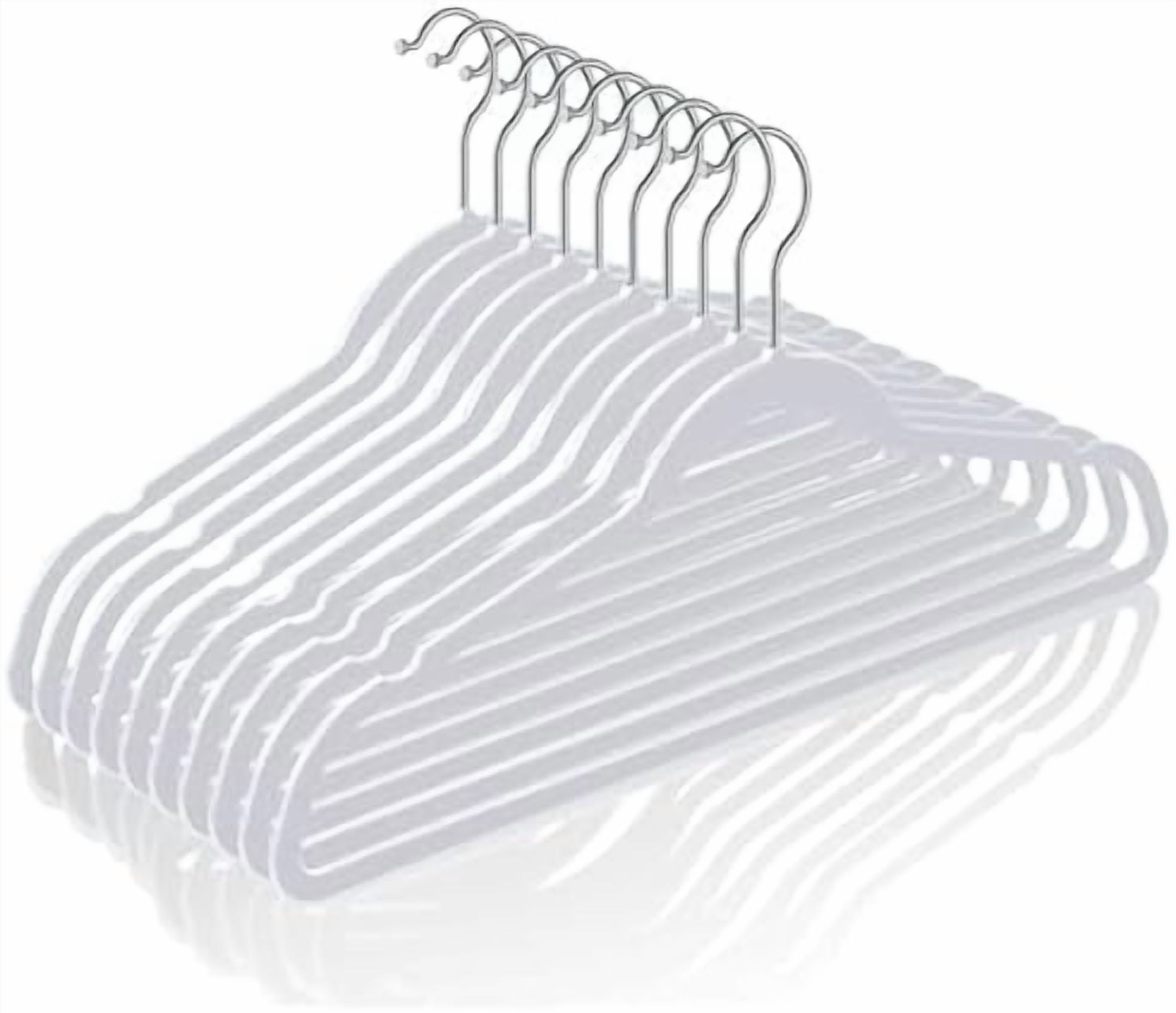 50 Plastic Hangers 17.7 Inch Non-Slip, Space Saving Closet Organizers ...