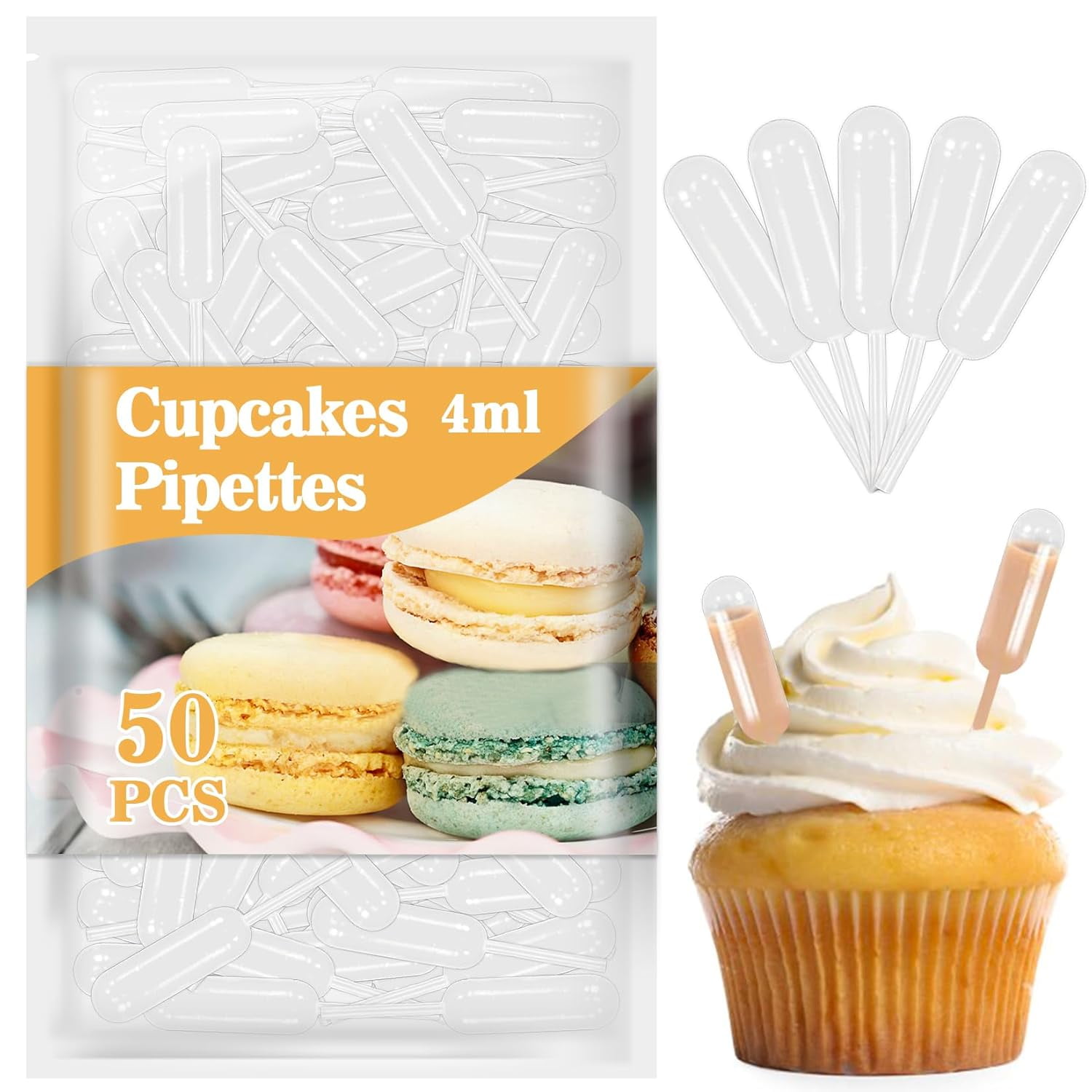 Shop Food Grade Cupcake Pipettes and Droppers for Dessert Decoration