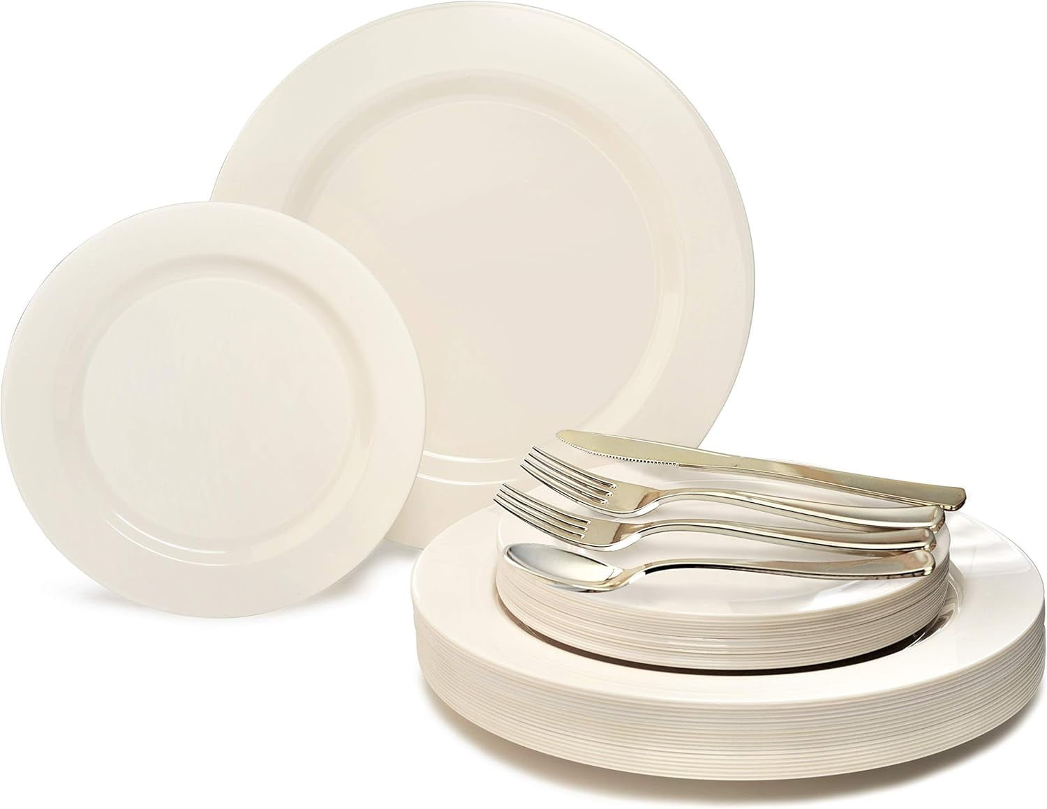 50 Plates Pack (25 Guests)-Heavyweight Wedding Party Disposable Plastic ...