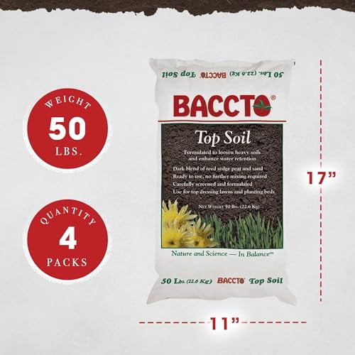 50 Pound Baccto Soil for Lawns, Gardens, and Raised Planting Beds with ...