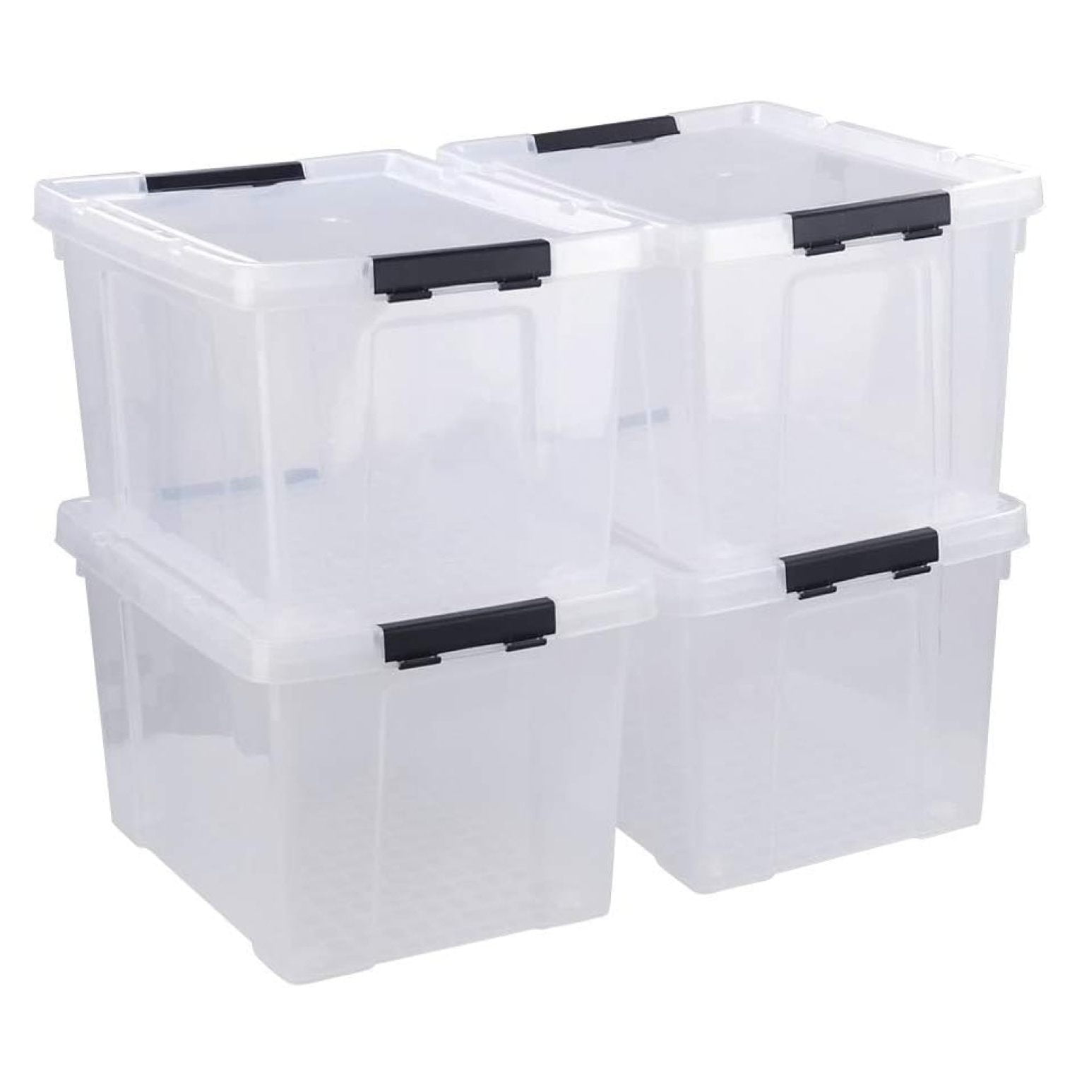 50 Quart Plastic Storage Container with Wheels, Clear Large Storage Bin, 4 Packs - Walmart.com