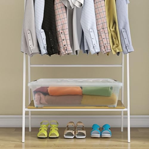 50 Quart Plastic Under Bed Storage Box, Clear Underbed Storage ...