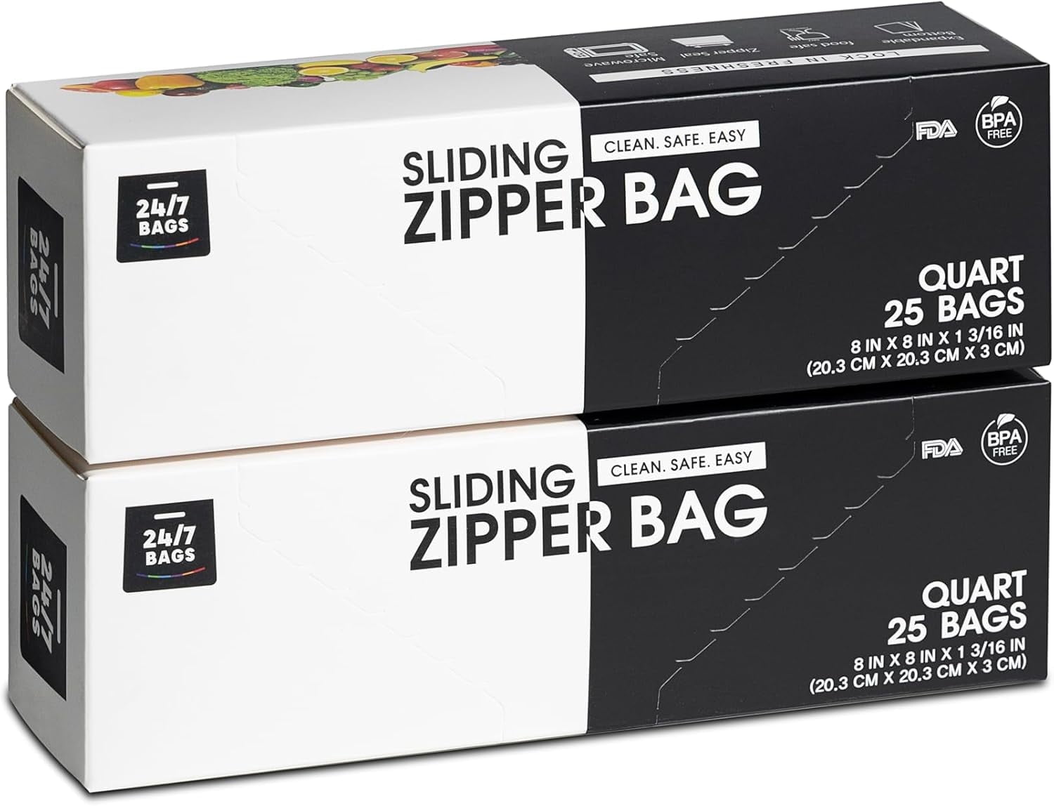 50 Quart Slider Storage Bags with Expandable Bottom, Easy Secure-Slide ...