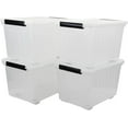 50 Quart Storage Boxes with Wheels, Large Plastic Storage Tote Bins Set ...