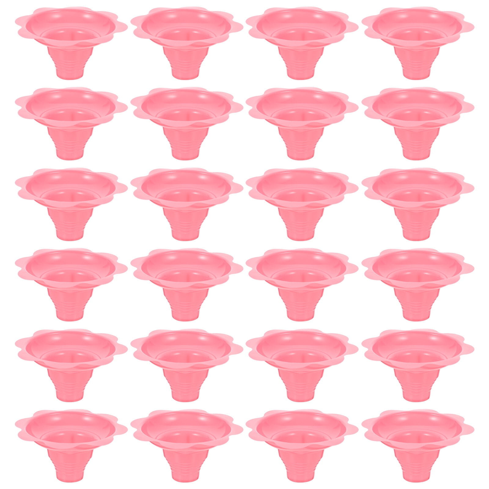 50 Reusable Flower Cups for Ice Cream, Snacks & Shaved Ice - Pink ...
