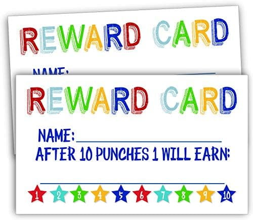 50 Rewards Punch Cards - Incentive Cards for Kids, Students, Teachers ...