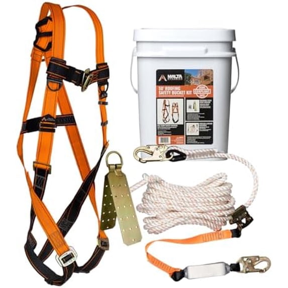 50’ Roofer's Safety Bucket Kit – Warthog Pass-Thru Safety Harness ...