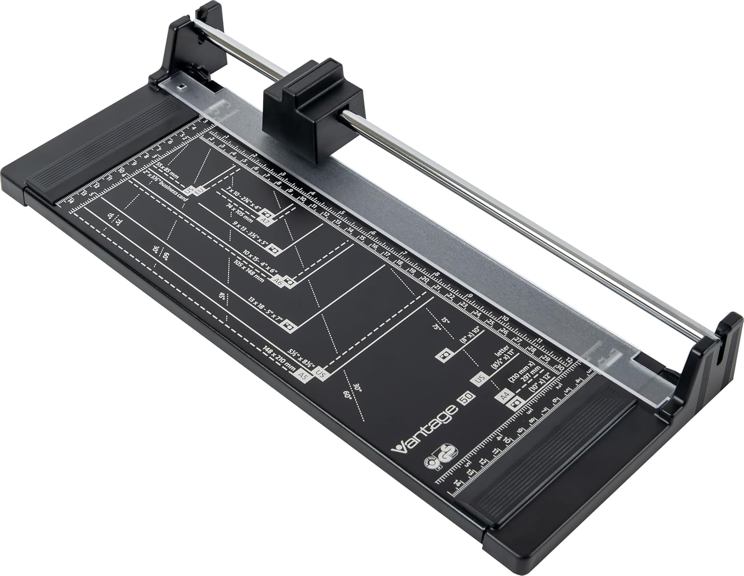 50 Rotary Trimmer, 12" Cut Length, 5 Sheet Capacity, lf-Sharpening ...
