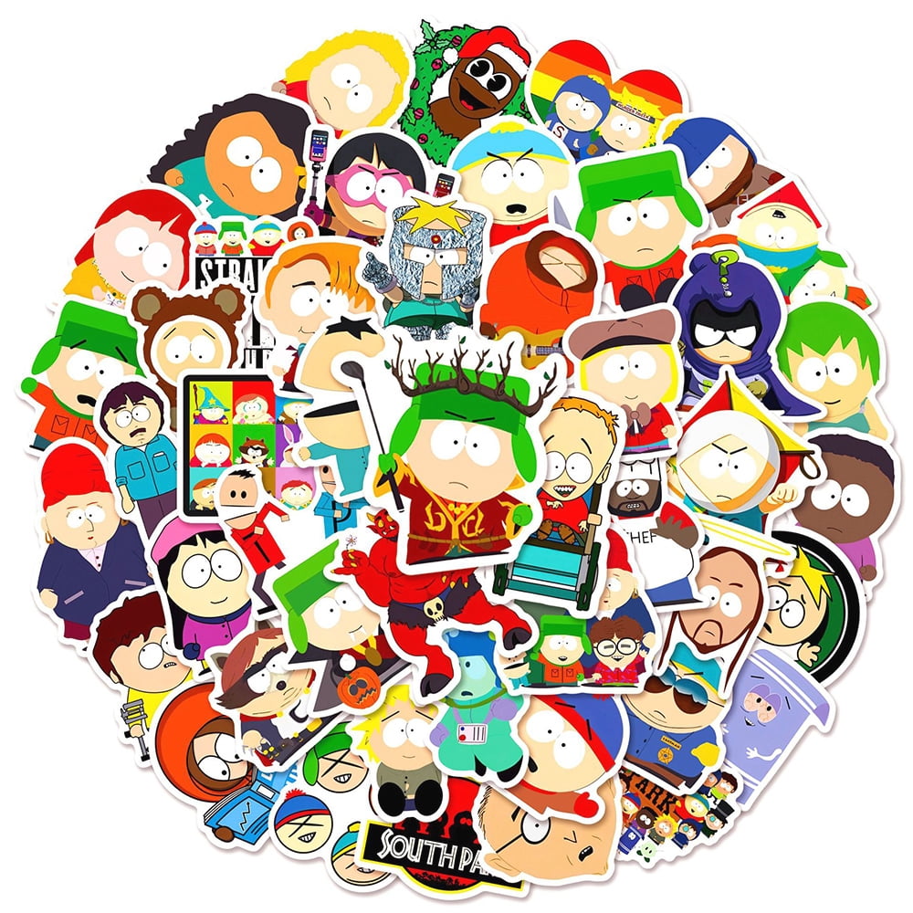 50 S-outh Park cartoon stickers, animated laptops, decorative water ...