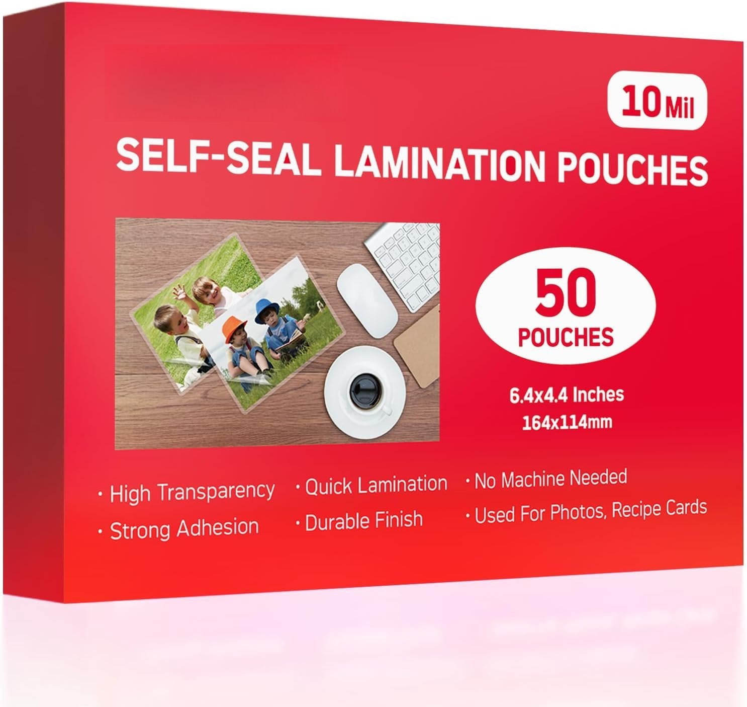 50 Self-Sealing Laminating Pouches 4x6 Inch,10 Mil Self Lamination ...