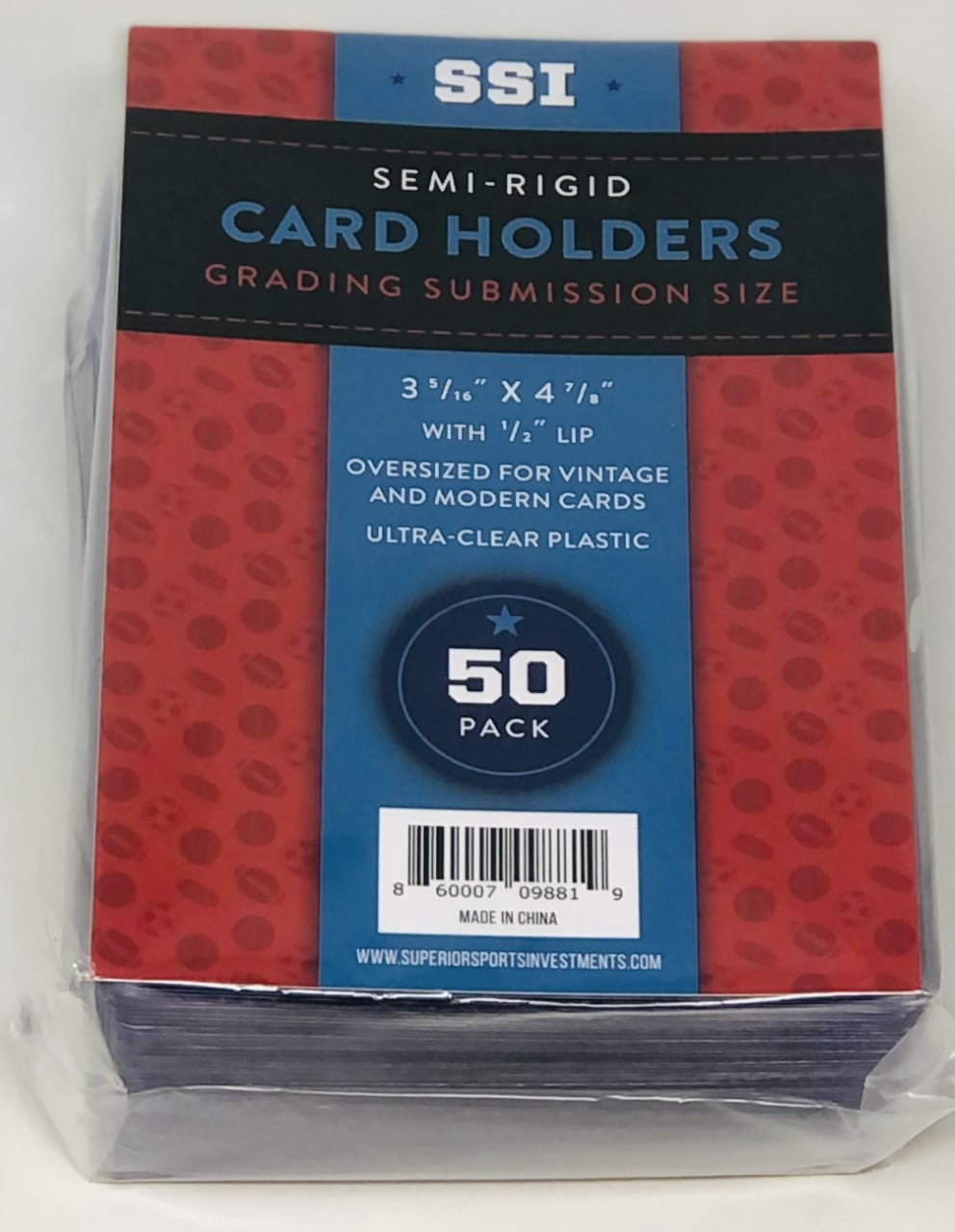 50 Semi Rigid Grading Submission Ultra Clear Card Holder Pack ...