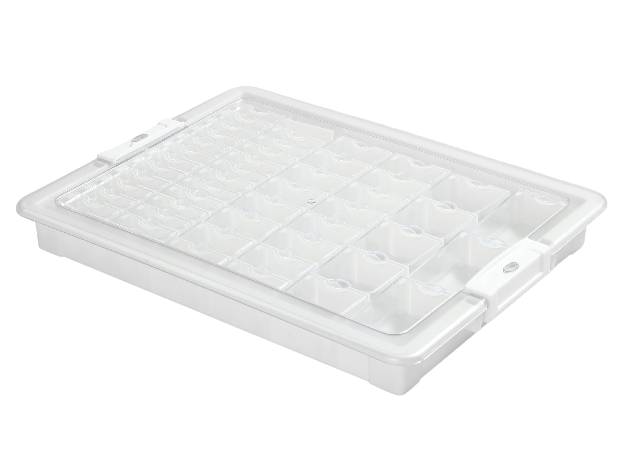 50 Separate Movable Clear Compartment Storage Box, with Clear Outer ...
