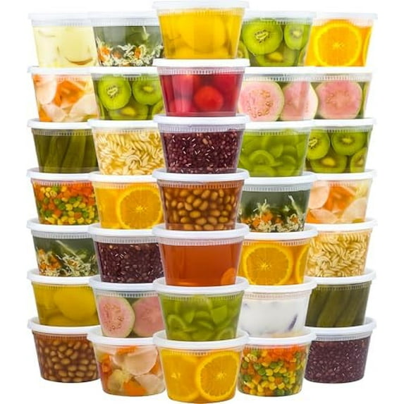 50 Set 16 oz Deli Containers with Lids, Leak-Proof BPA Free Plastic ...