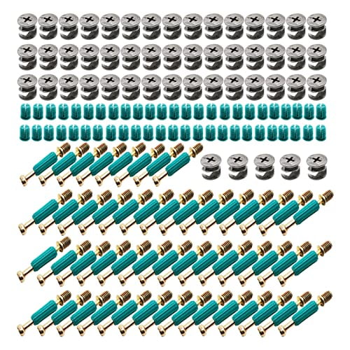 50 Set 3-in-1 Furniture Connecting Hardware Cam Lock Fasteners Kit,Cam ...