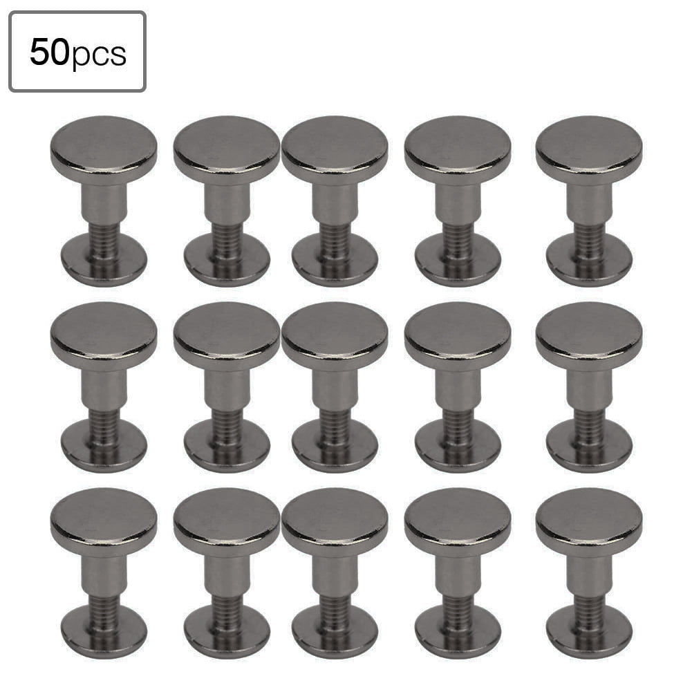 50 Set 8mm Pure Copper Flat Head Rivets Leather Strap Screws Kit for ...