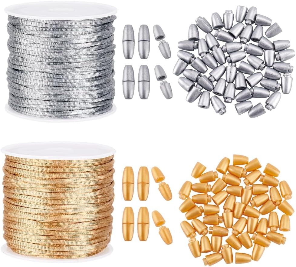 50 Set Breakaway Clasps for Lanyard 24mm Bead Barrel Connector Safety ...