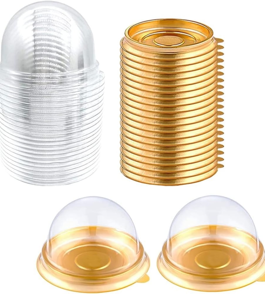 50 Set Clear Plastic Mini Cupcake Boxes Muffin Pod Dome Muffin Single ...