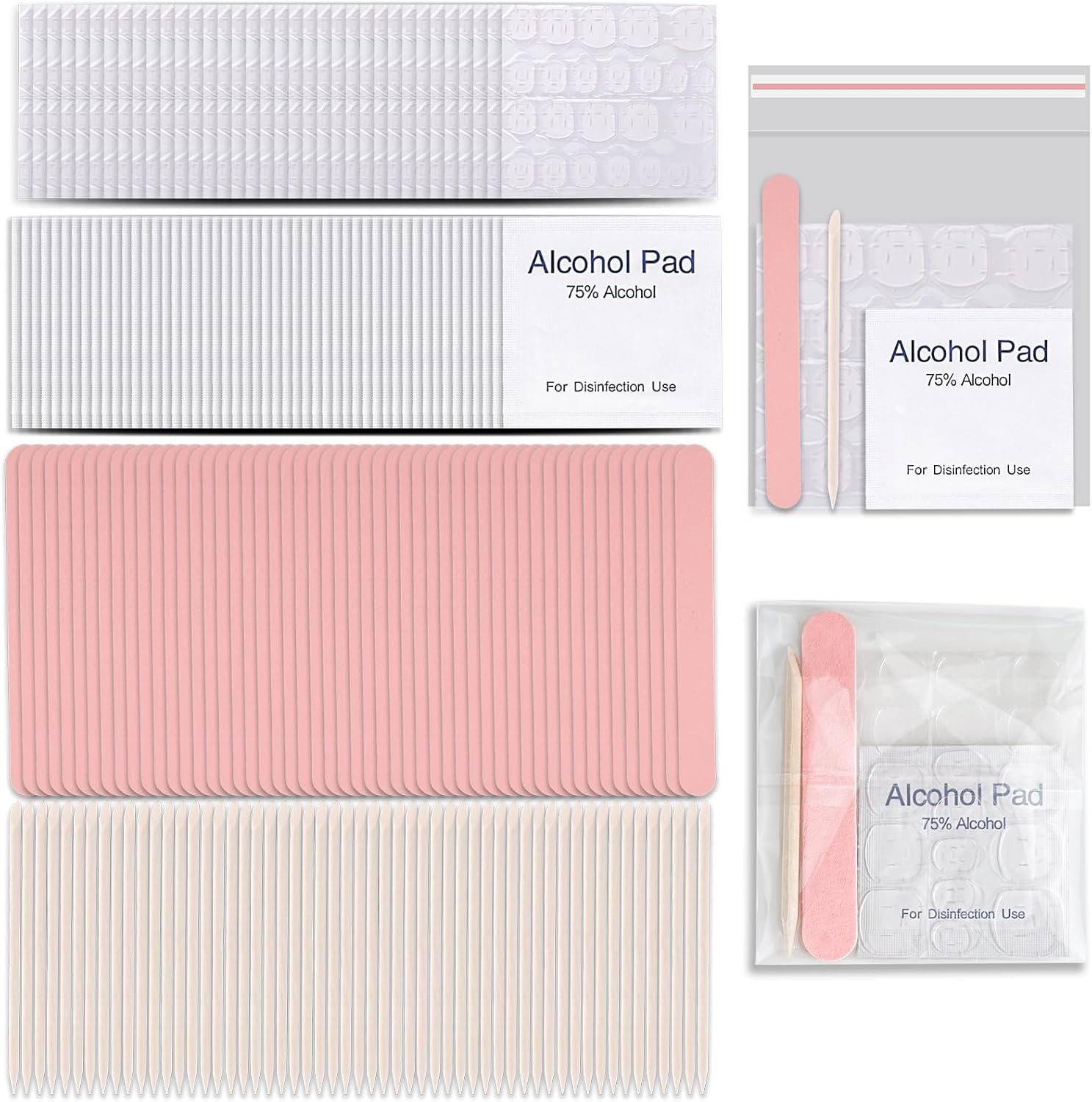 50 Set Disposable Press on Nail Tool Kit, Including 50pcs Nail File, 50 ...