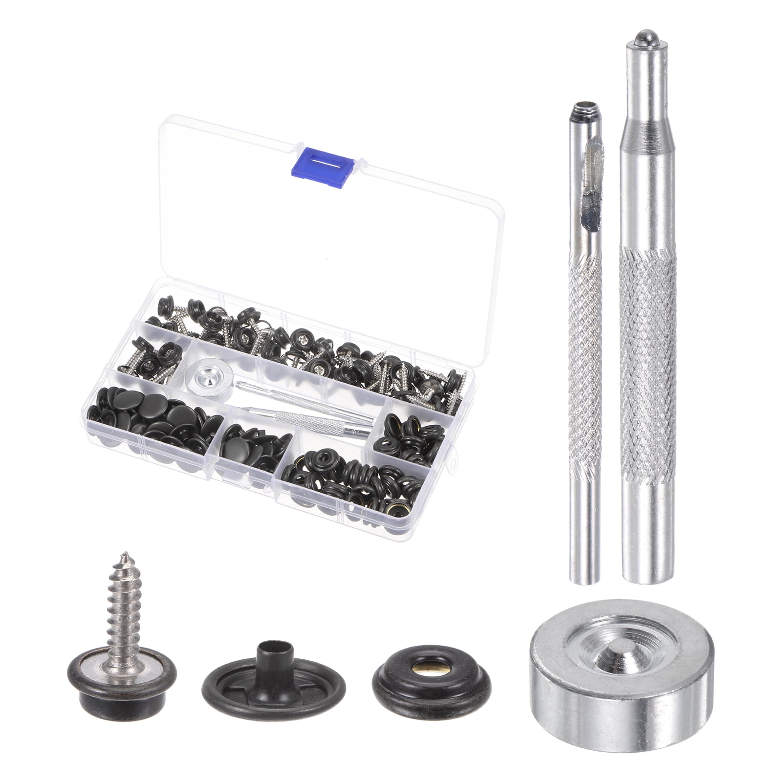 50 Set Screw Snap Fasteners Kit 15mm Metal Snaps Button for Boat Canvas ...