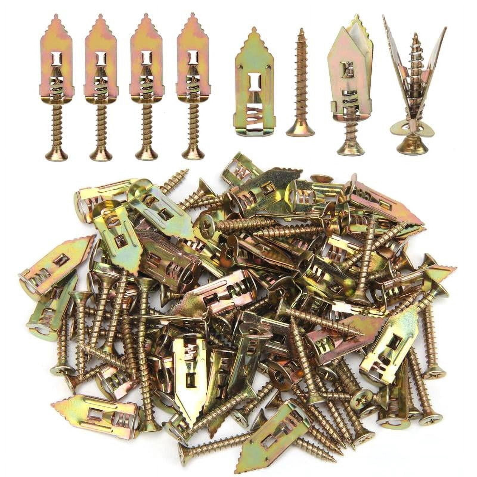 50-Set Self-Drilling Drywall Anchors Kit – Heavy Duty Zinc-Plated Steel ...