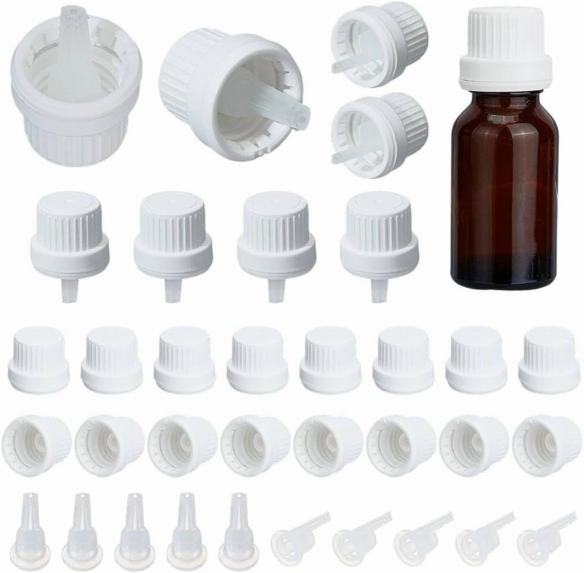 50 Set White 18/415 Tamper Evident Caps Reusable Plastic Replacement ...