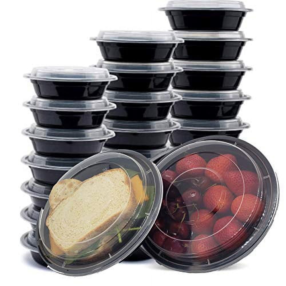 50 Sets 24oz Meal Prep Containers with Lids, Microwavable Plastic BPA ...