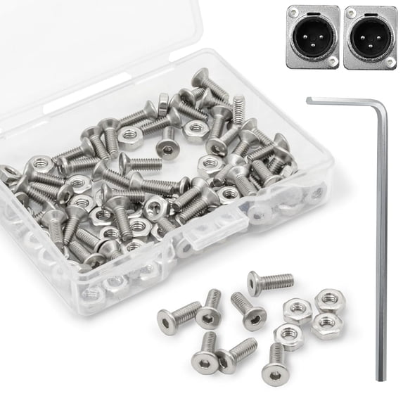 50 Sets D Series Panel Screws and Nuts Kit Panel Mount Connector M2.5 x ...