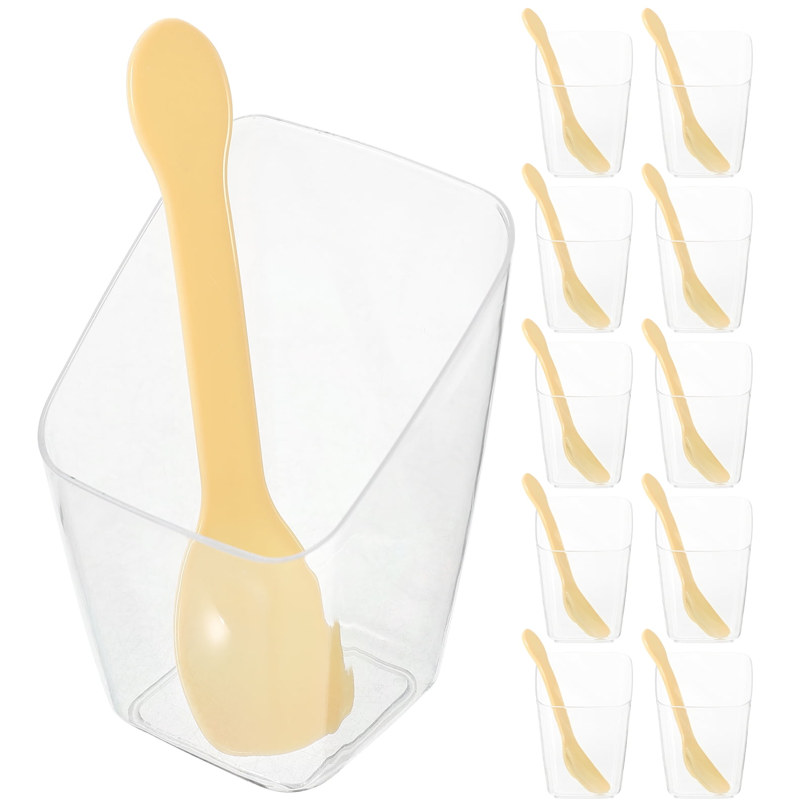 Houderco Pudding Containers Material Food Storage 50 Sets 7.8x1.97in ...