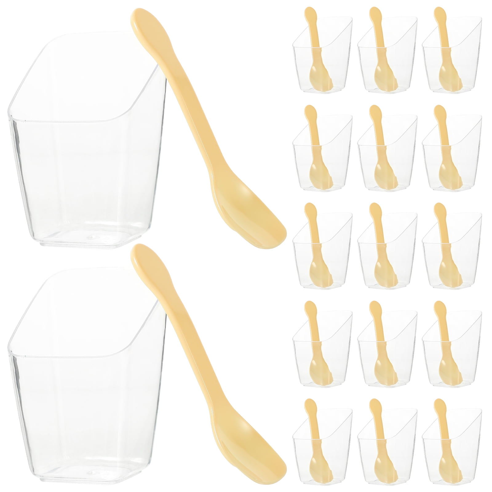 50 Sets Dessert Cups Pudding Containers Fruit Yogurt Cups Pudding Cups ...