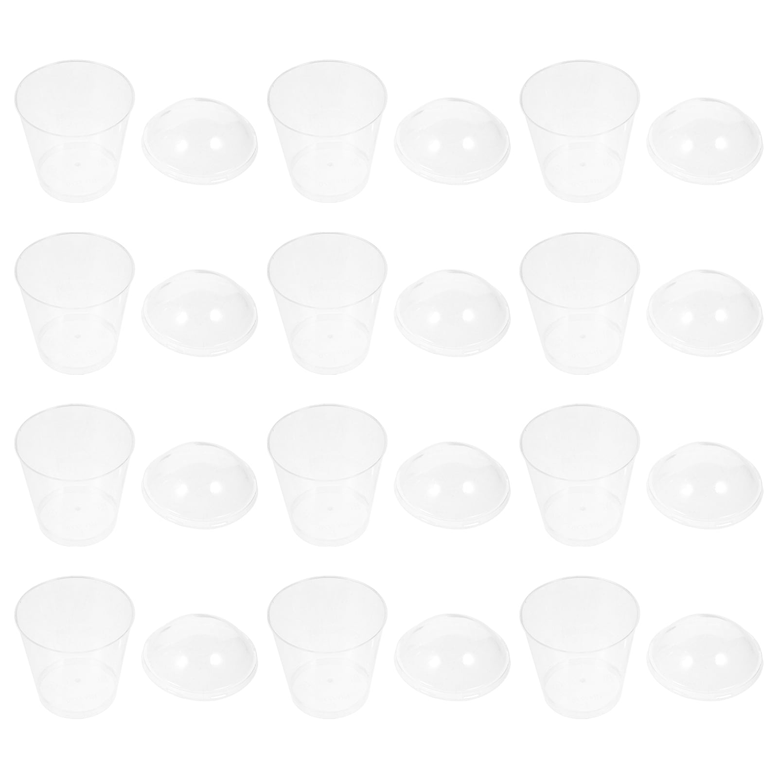 50 Sets Dessert Cups Yogurt Containers Round with Lid Transparent ...