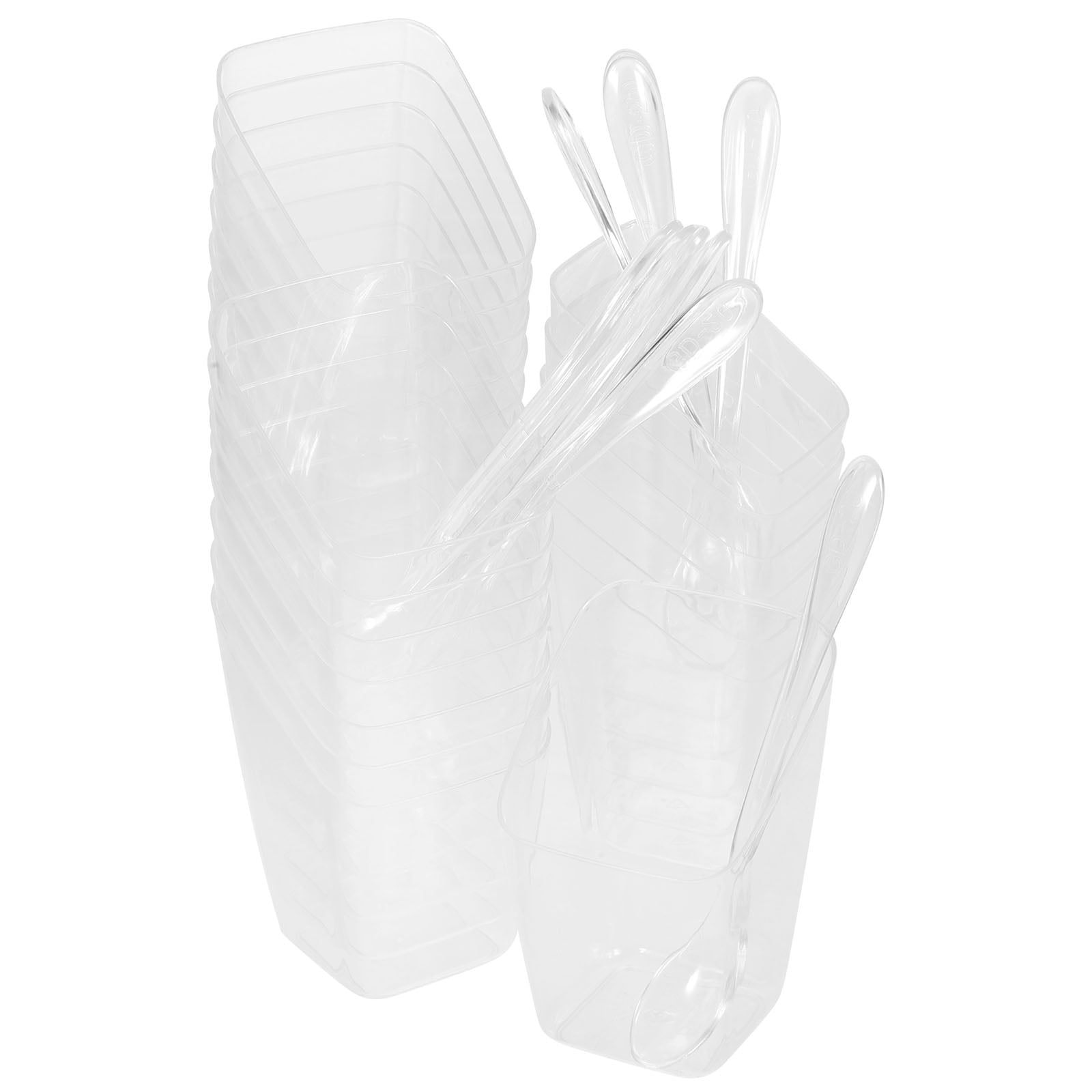 Nestingho Pudding Containers Hard Plastic 50 Sets 4.64X0.71X0.04in ...