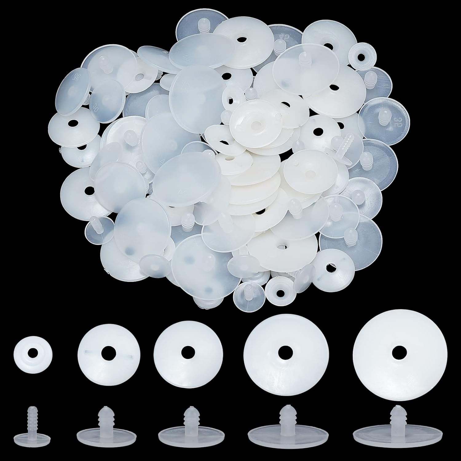 50 Sets Doll Joints 5 Sizes Body Joints Plastic Safety Joints Teddy ...