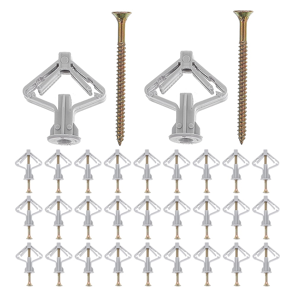 50 Sets Drywall Anchors And Screws Set Heavy Duty Butterfly Anchors For ...