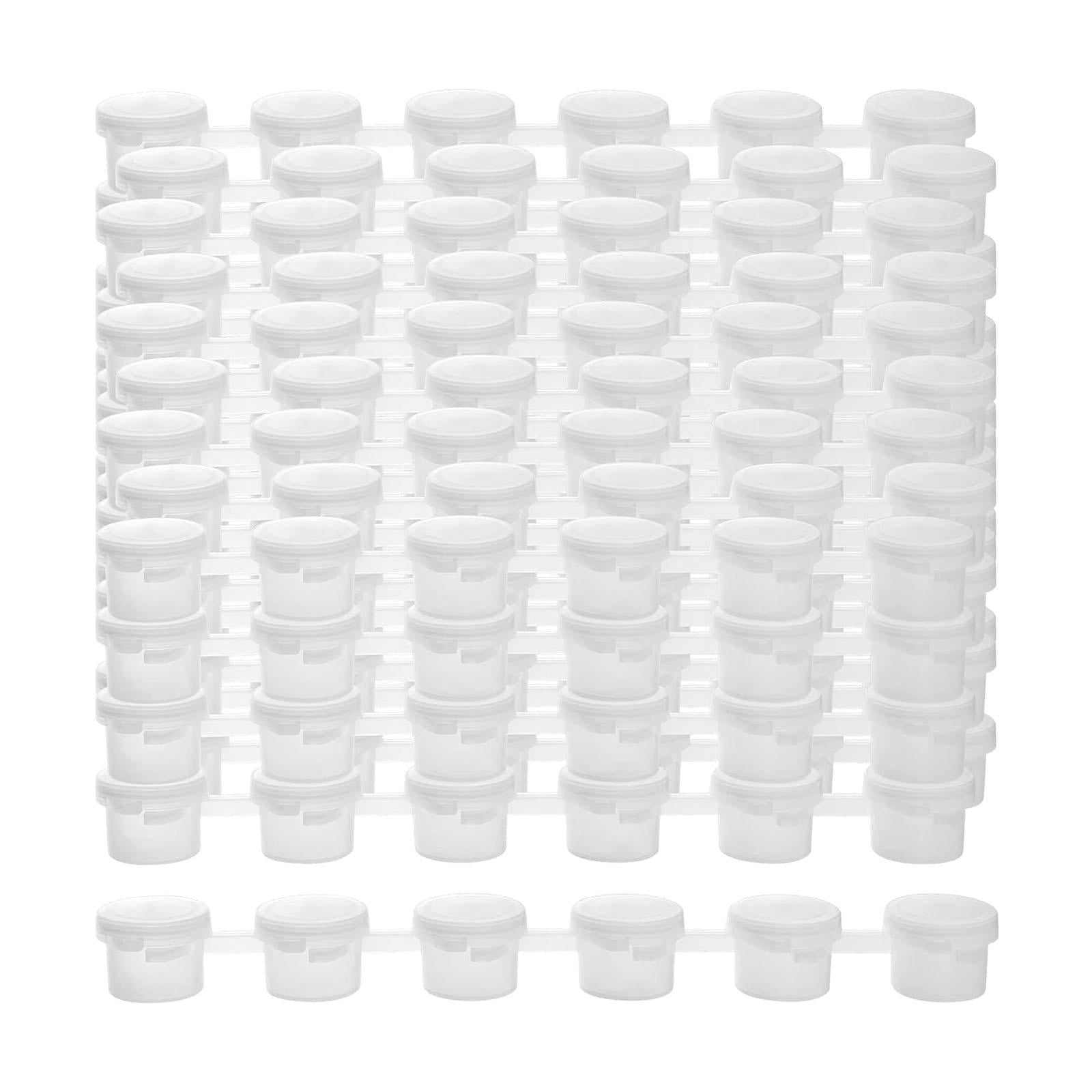 50 Sets Empty Paint Pots Strips with Lid Mini Cup Size for Arts Crafts ...