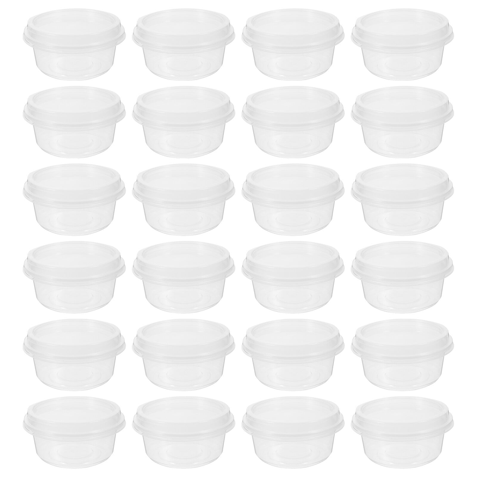 50 Sets Fruit Cups with Lid Clear Containers Lids Cover Similu ...