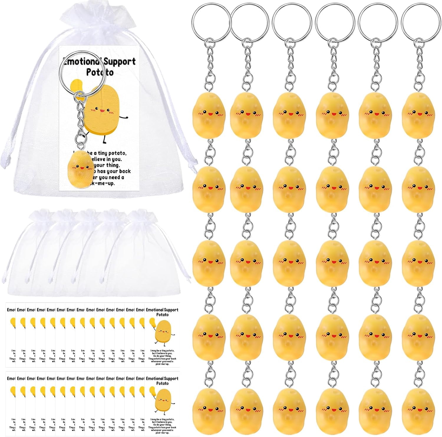 50 Sets Inspirational Potato Keychain End of Year Teacher Gift Bulk ...